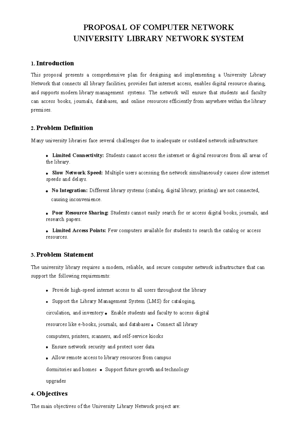 University Library Network Proposal: Design & Implementation Plan - Studocu