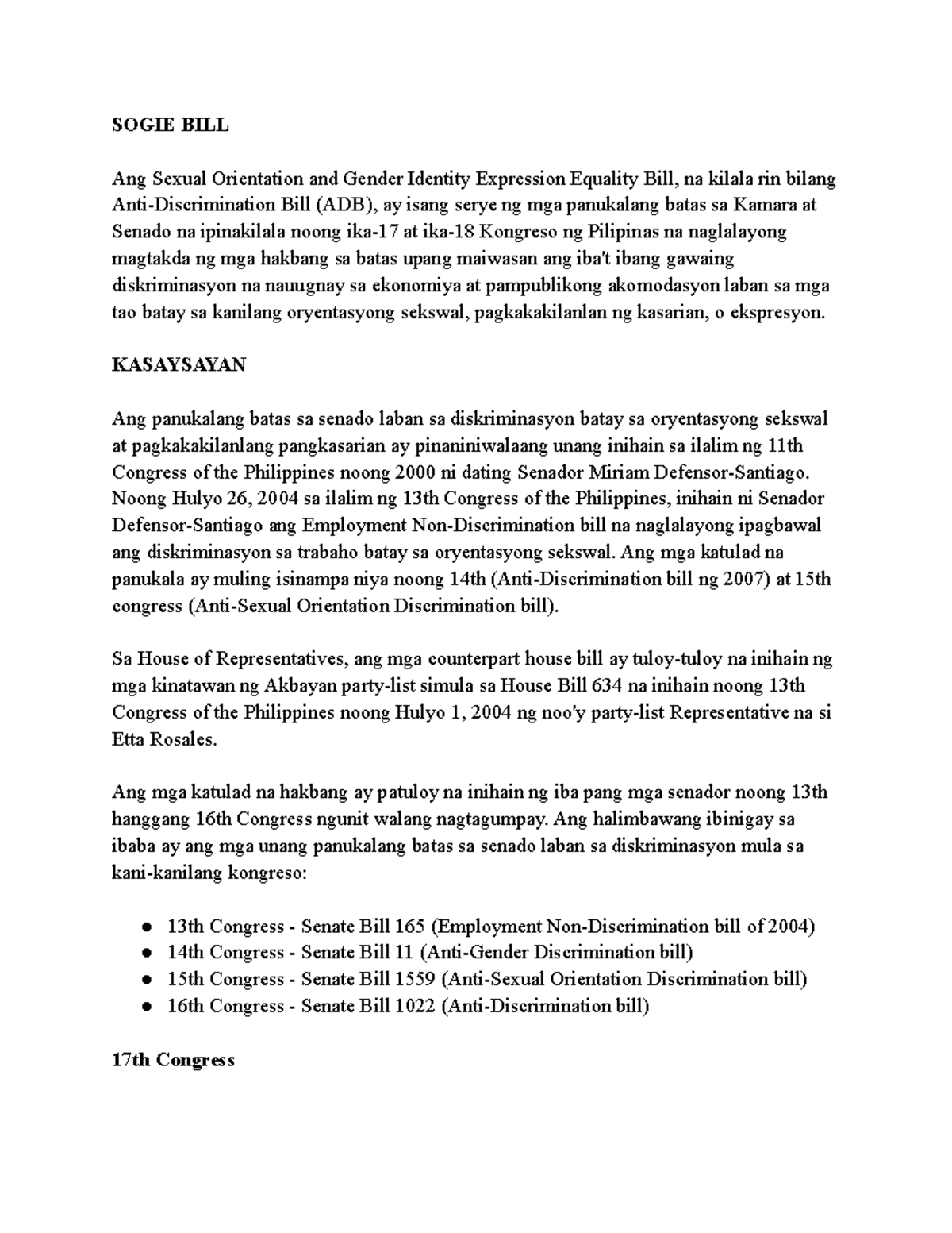 AP Research - Sogie BILL - SOGIE BILL Ang Sexual Orientation and Gender ...