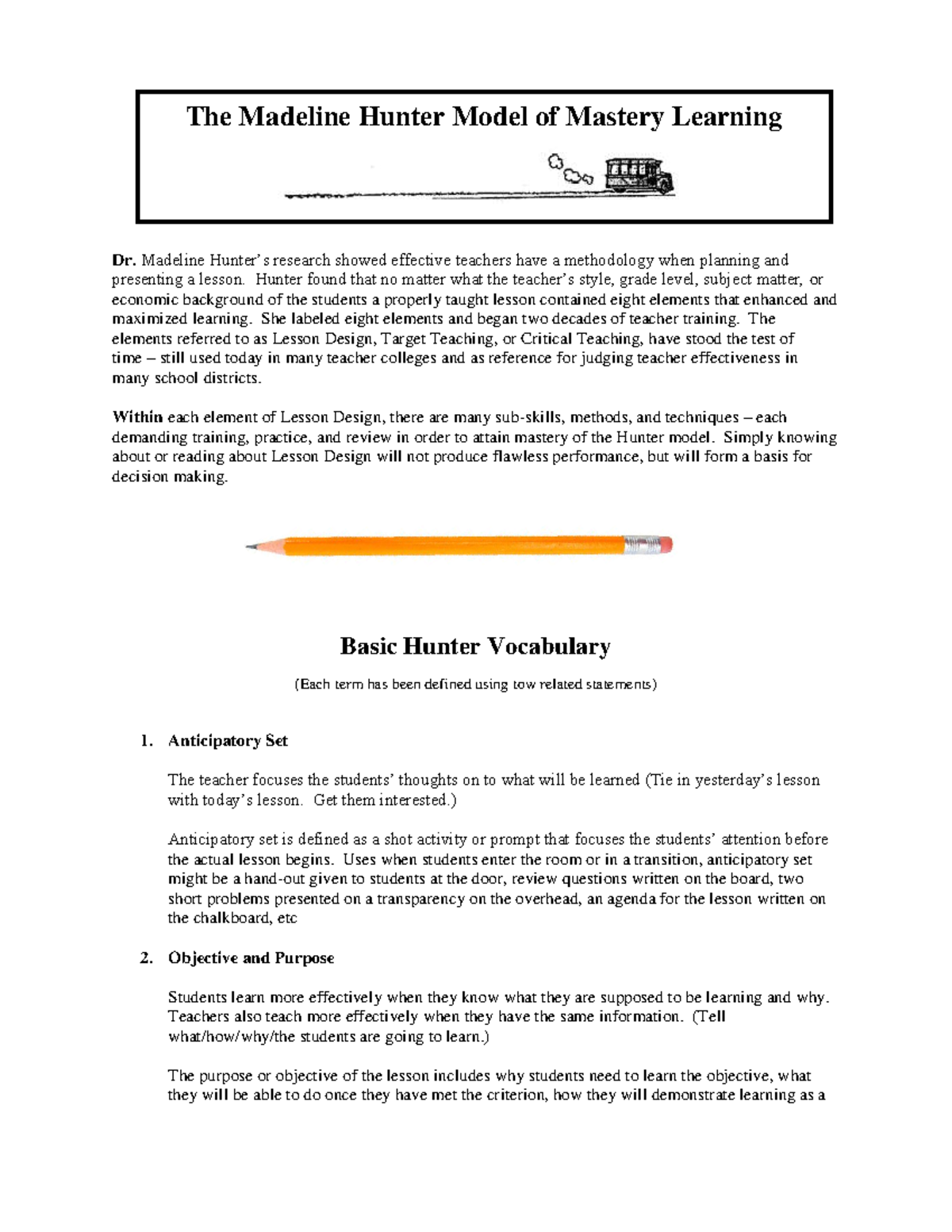 8 Steps of Effective Lesson Plan Design: The Madeline Hunter Model ...