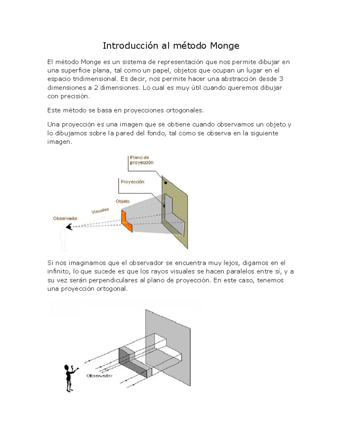 Introducción al Método Monge: Representación 3D a 2D - Studocu