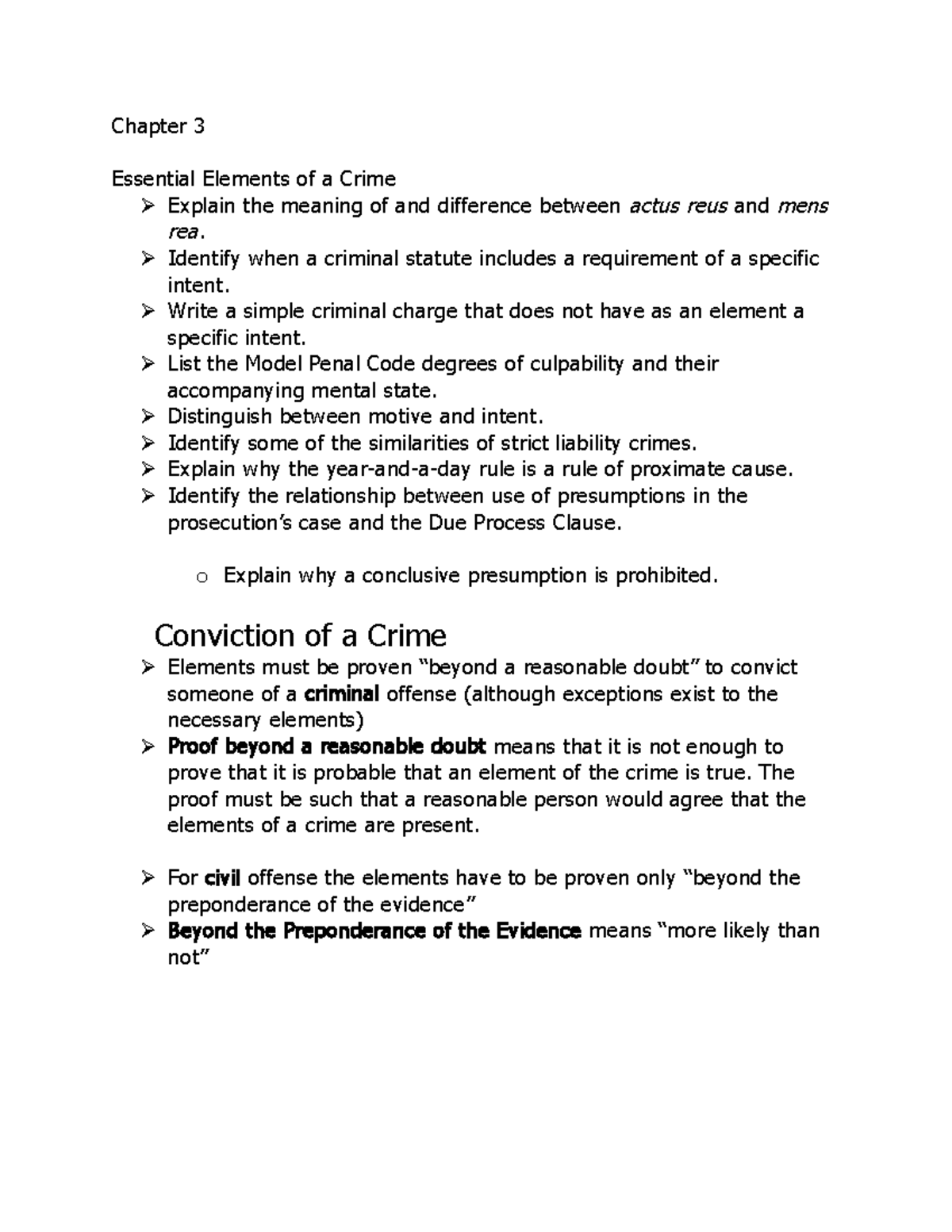 Chapter 3: Essential Elements of a Crime in Criminal Law - Studocu