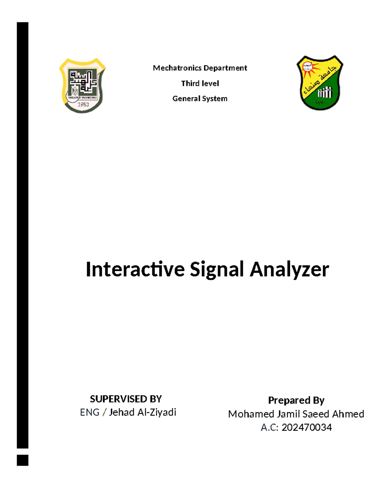 ENG 202470034: Interactive Signal Analyzer App Development - Studocu
