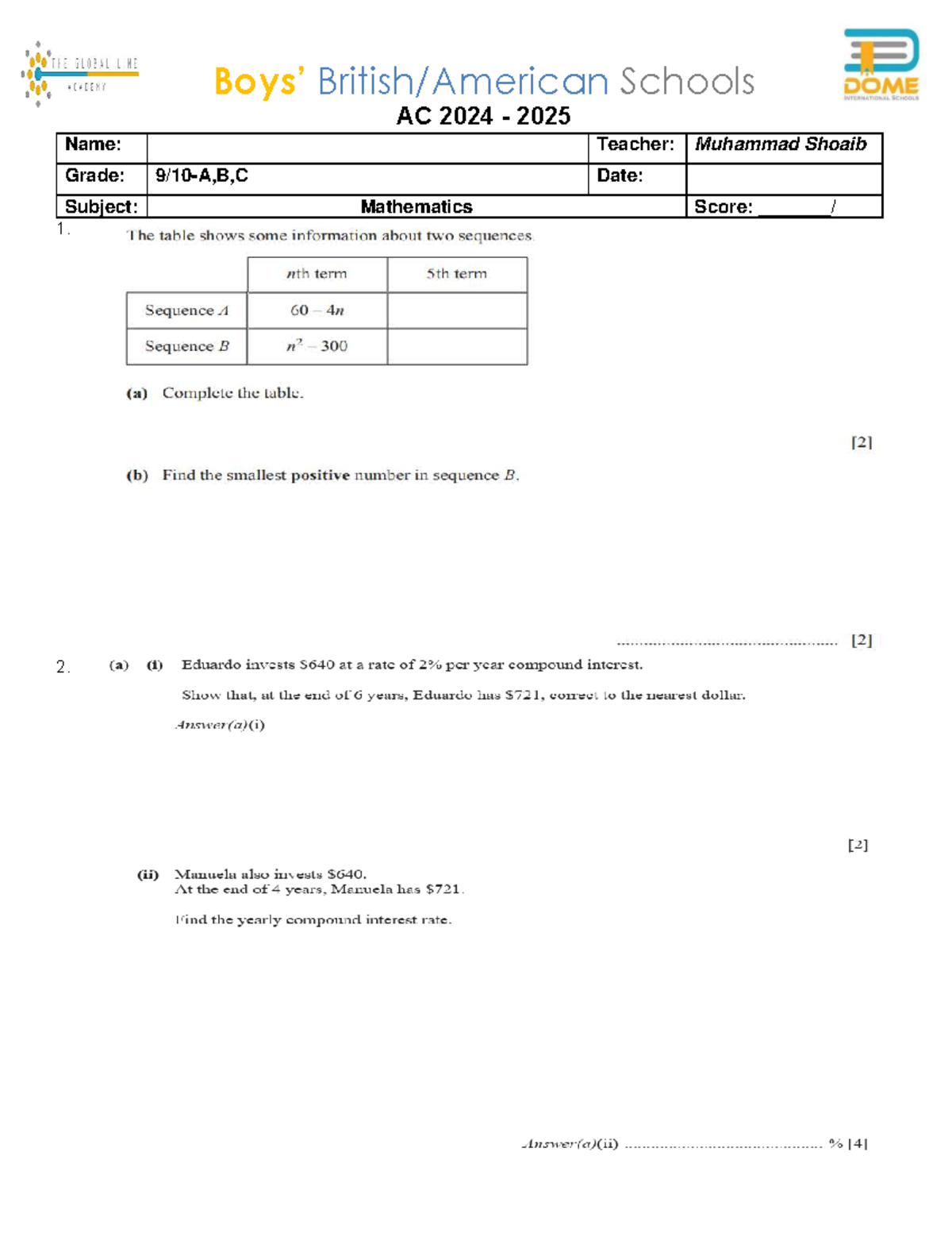 QUIZ 3 - solve it - cambridge lower secondary mathematics workbook 9 ...