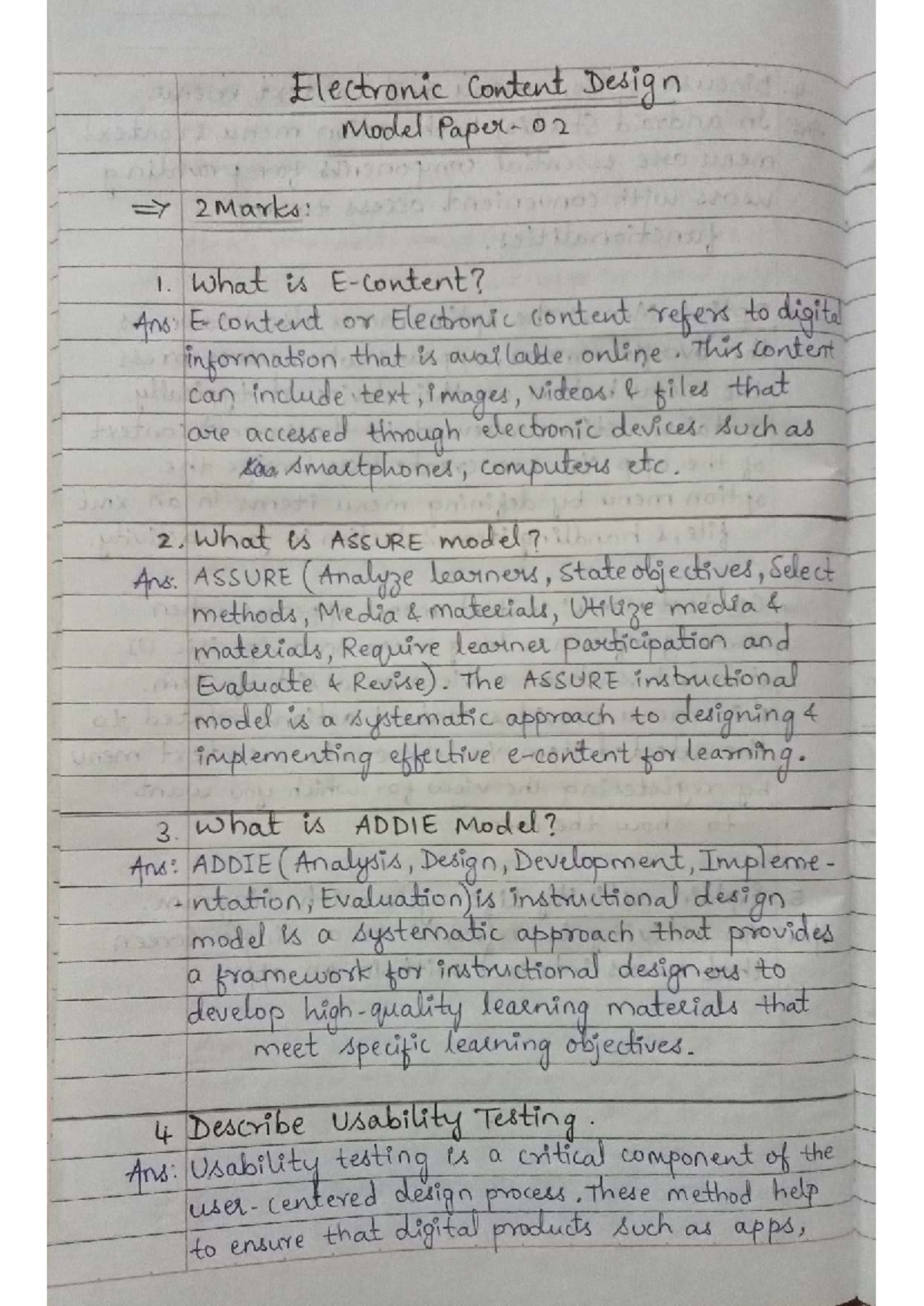 ECD Model Paper - 2: Key Concepts and Design Principles - Studocu
