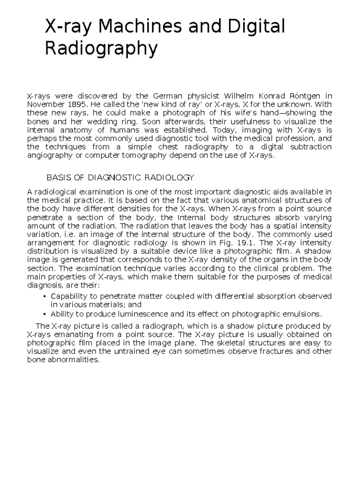 X RAYS Notes: Understanding Diagnostic Radiology Techniques and ...