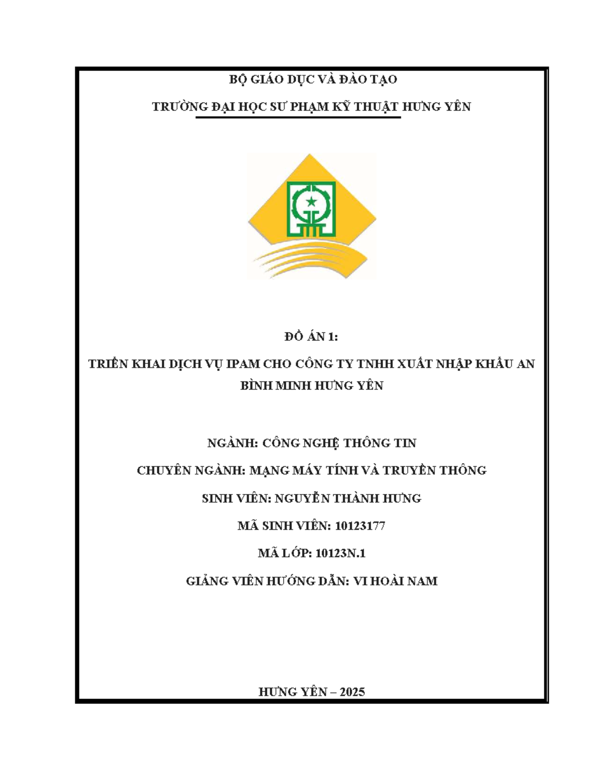 Đồ Án 1: Triển Khai Dịch Vụ IPAM Cho Công Ty An Bình Minh - 10123N.1 ...