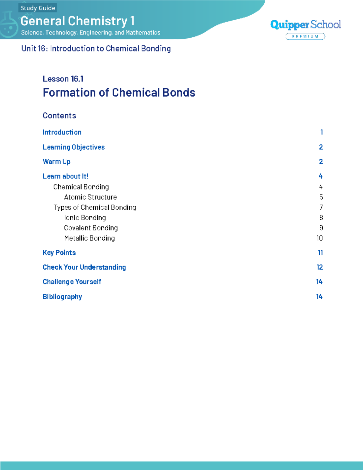 Unit 16: Chemical Bonding Lesson 16.1 - Formation of Bonds - Studocu