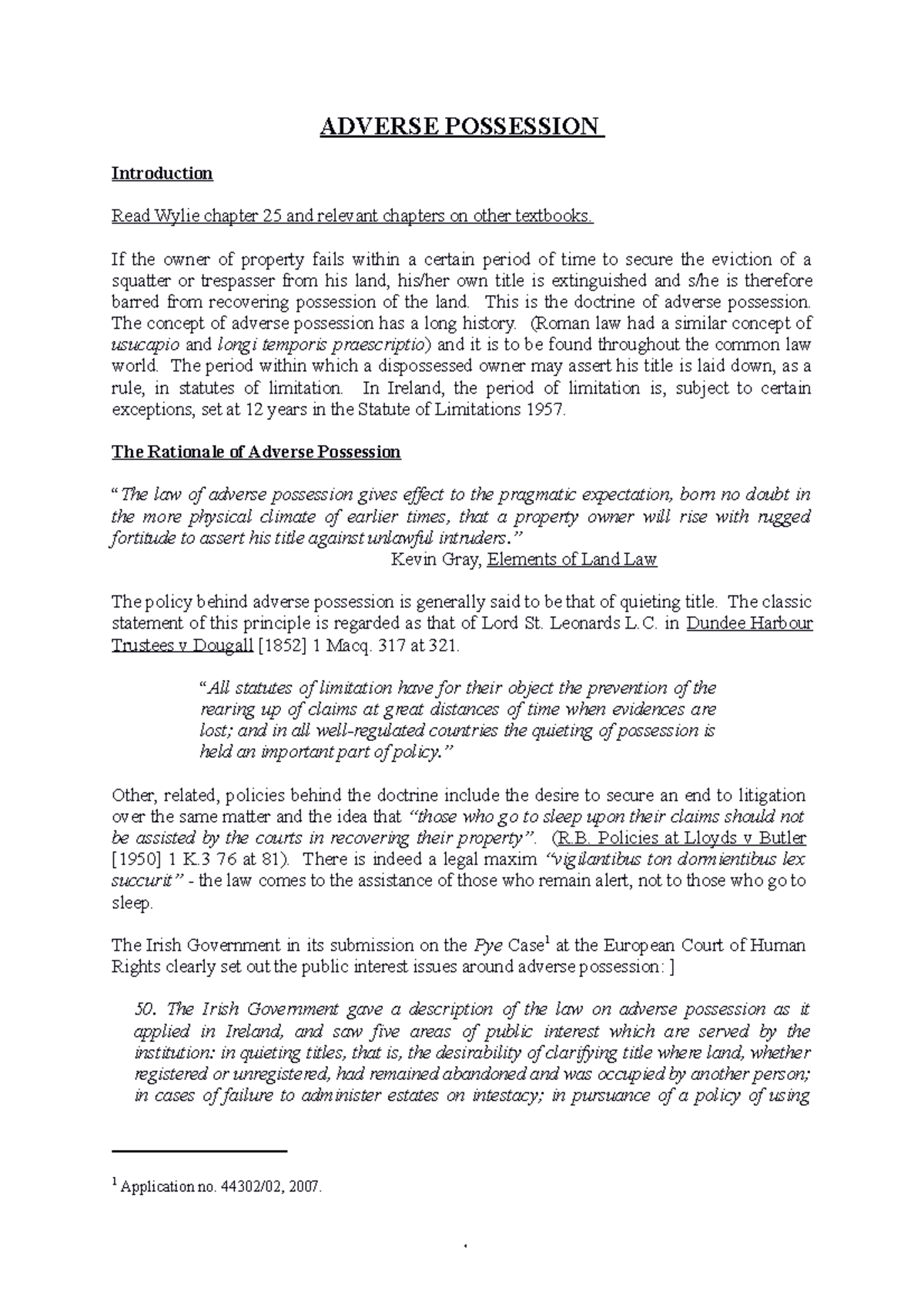 Adverse Possession Overview: Key Principles and Irish Law Insights ...