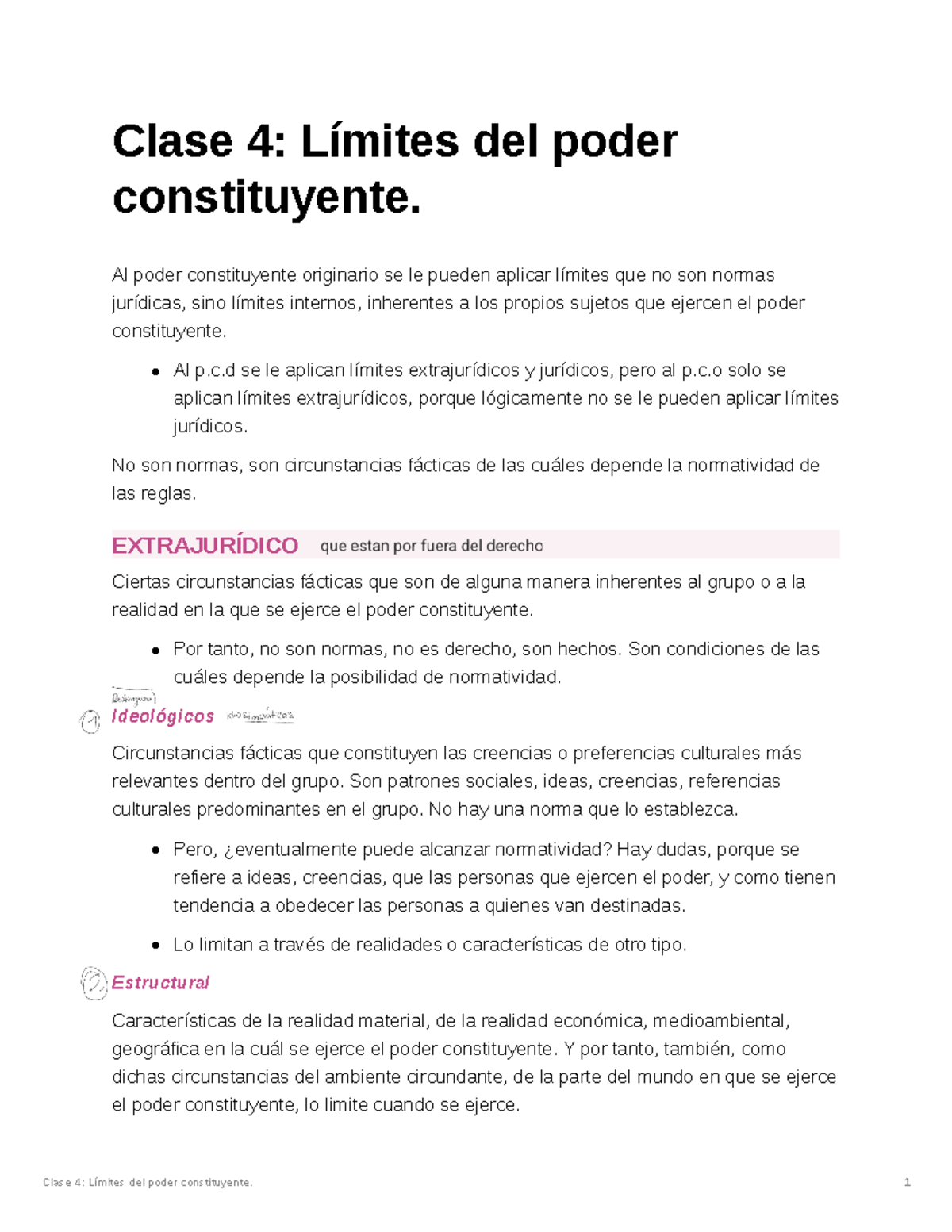 Clase 4: Límites y Modificaciones del Poder Constituyente CPR - Studocu