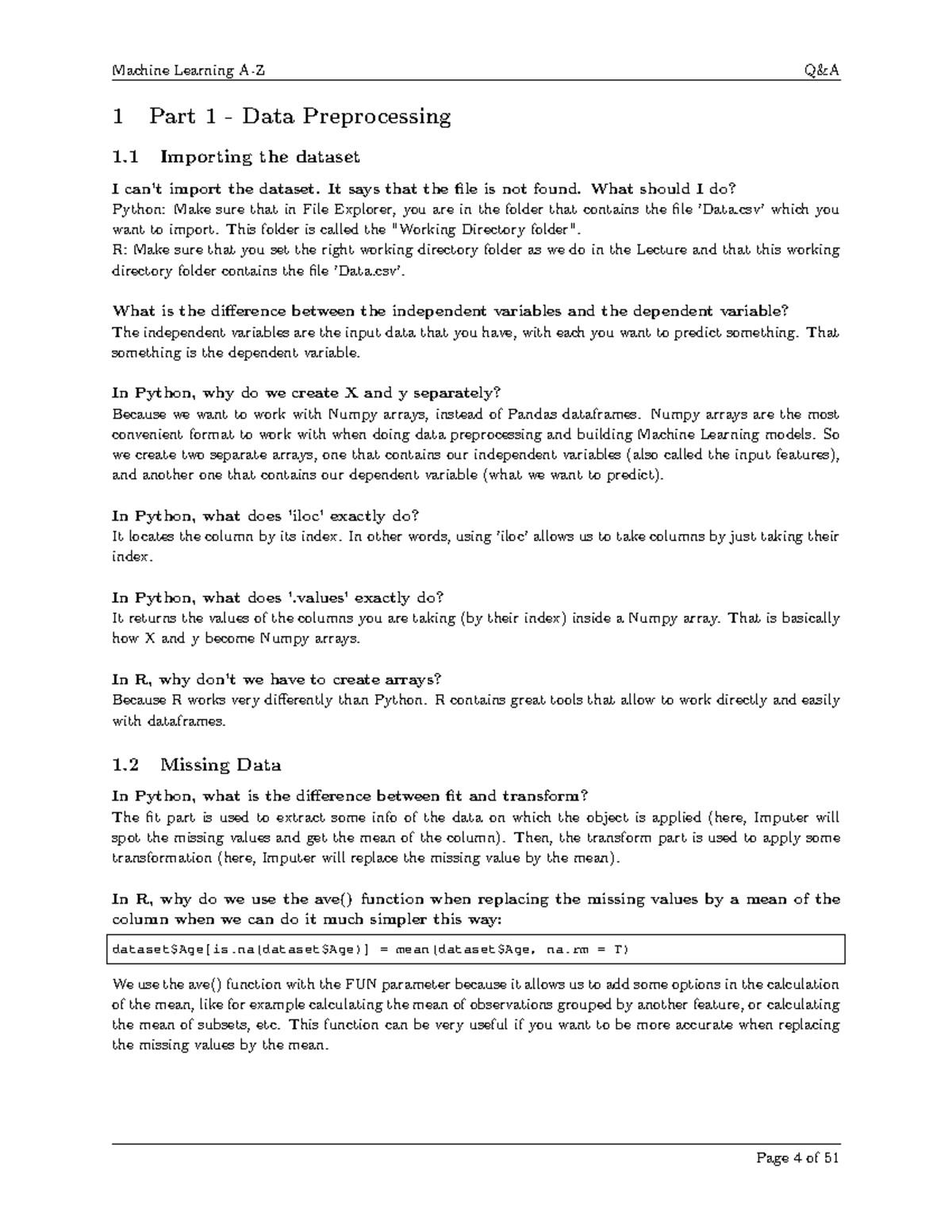 Data Preprocessing: Importing Datasets & Handling Missing Values - Studocu