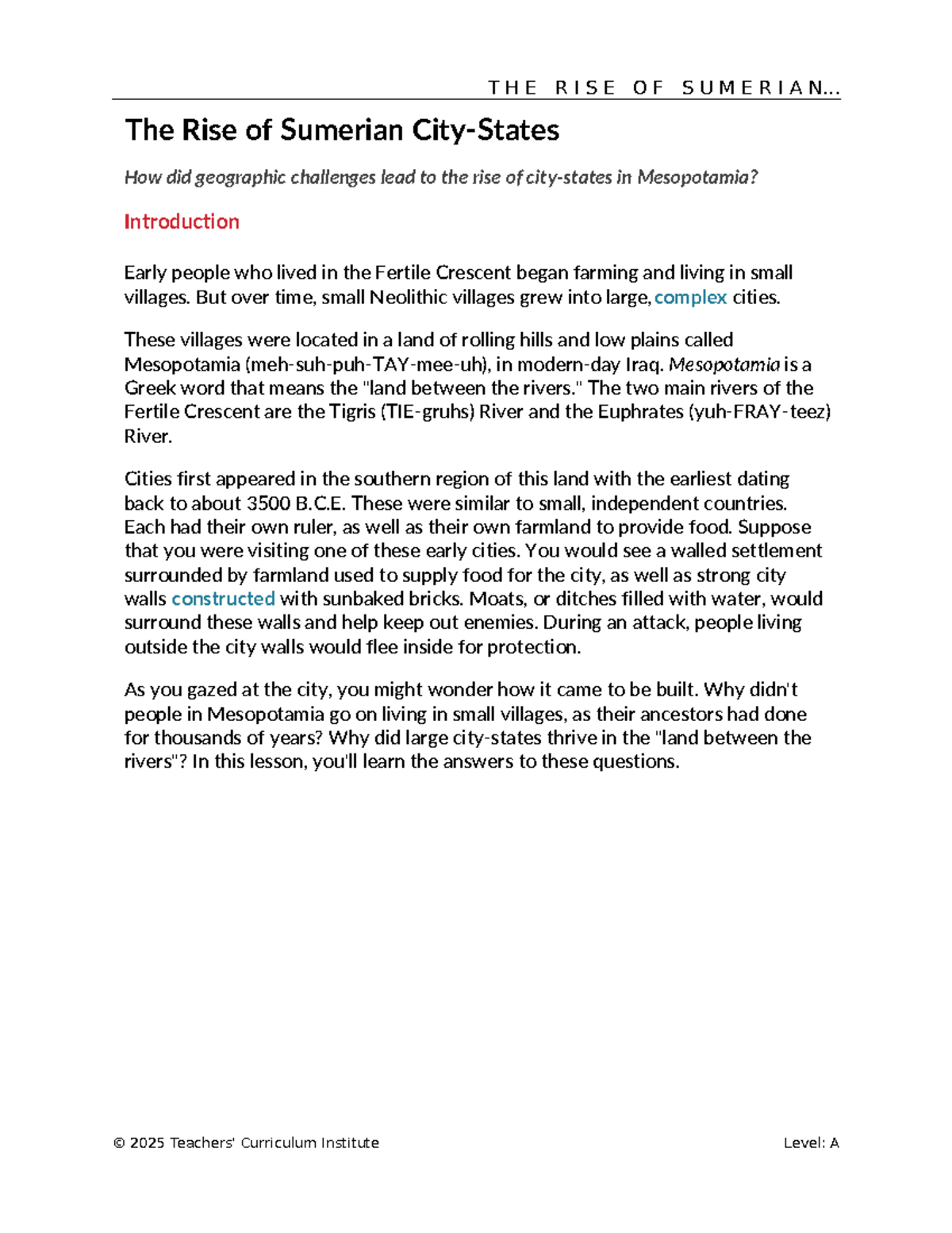 The Rise of Sumerian City-States: Geographic Challenges & Solutions ...