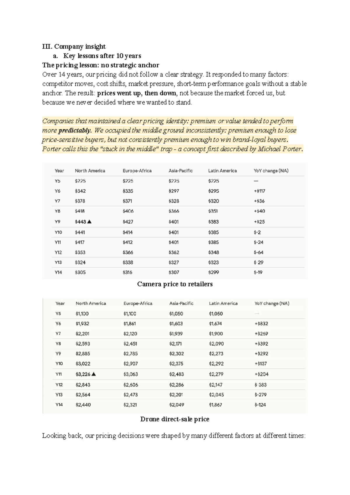 MRP001 Company Insights: Key Pricing Lessons After 10 Years - Studocu