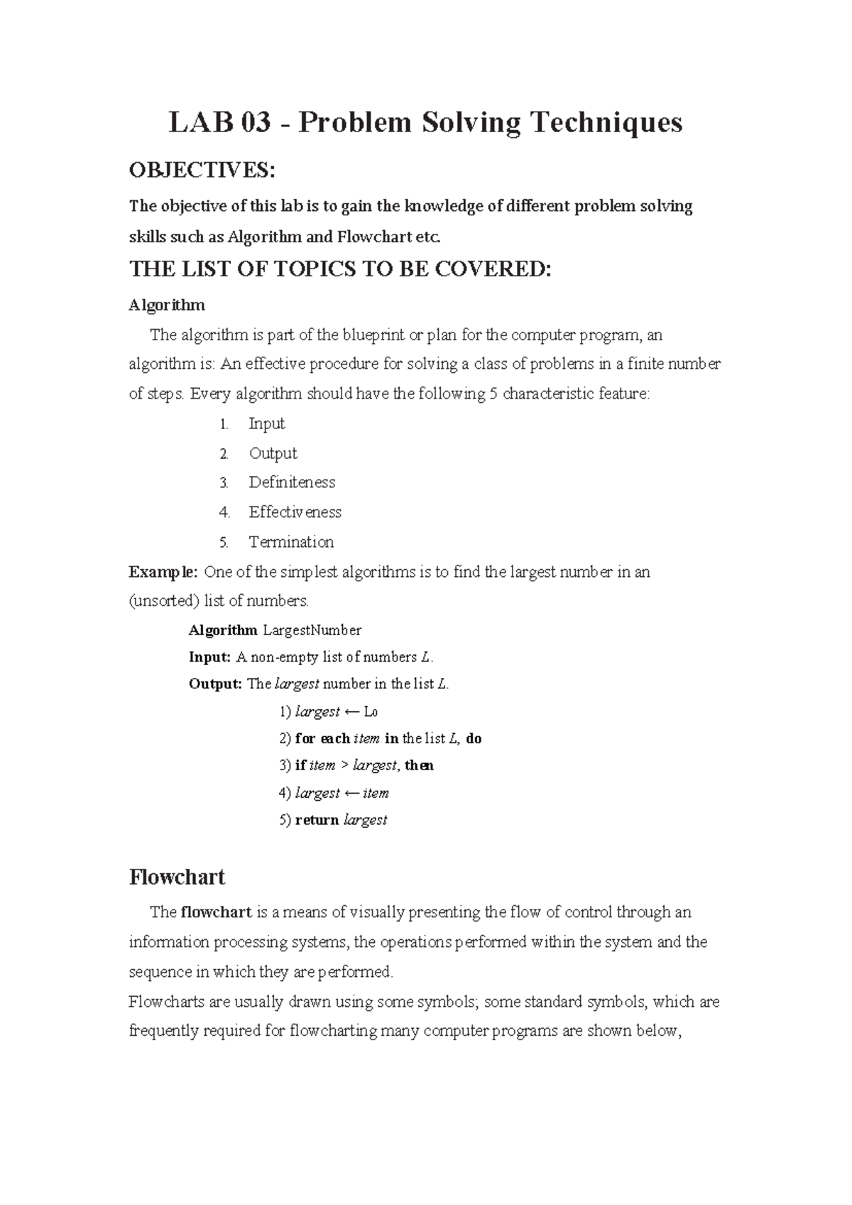 MAE101 Lab 03: Problem Solving Techniques & Algorithms - Studocu