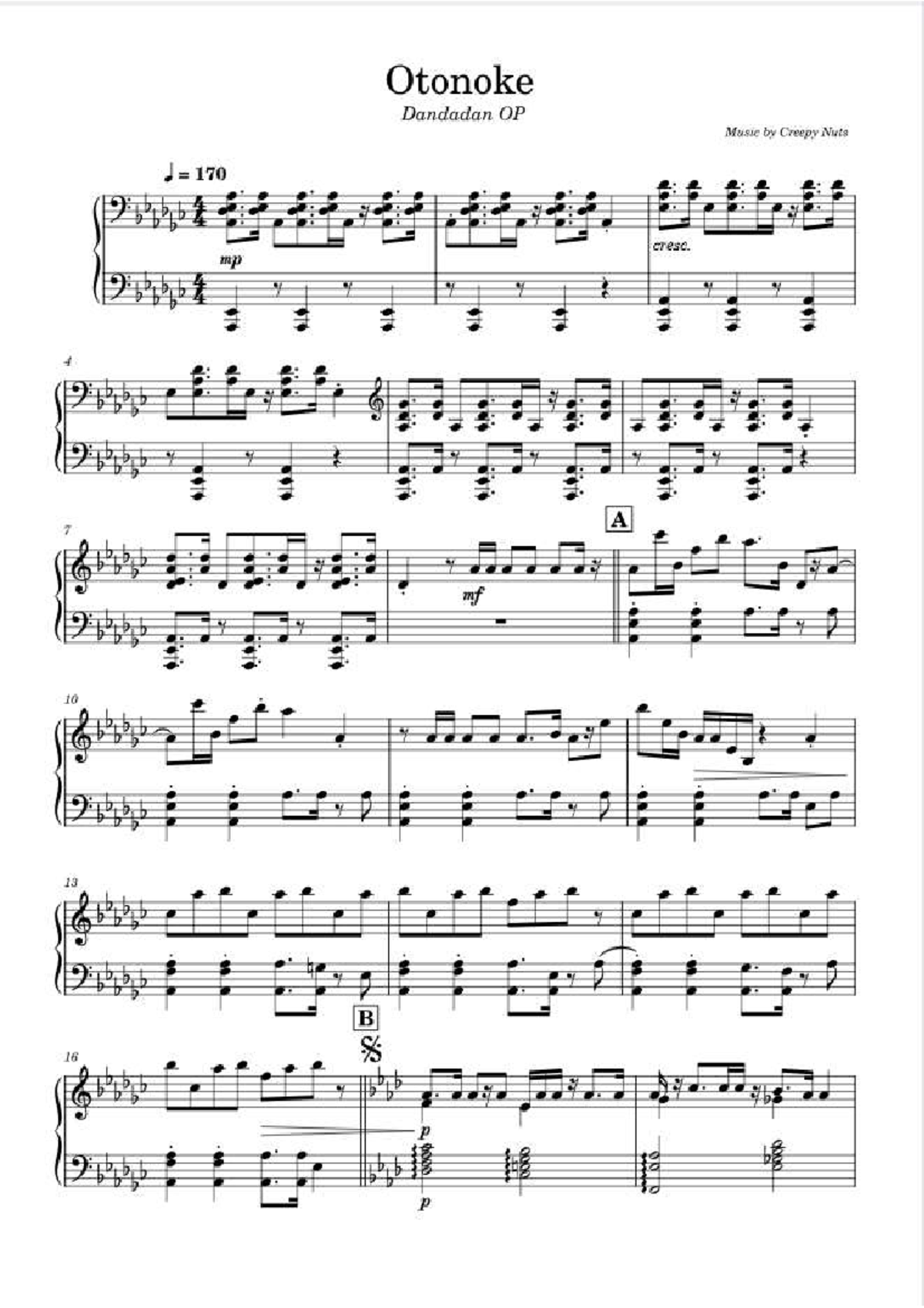 Otonoke Dandadan OP Music Analysis - Advanced Part One - Studocu