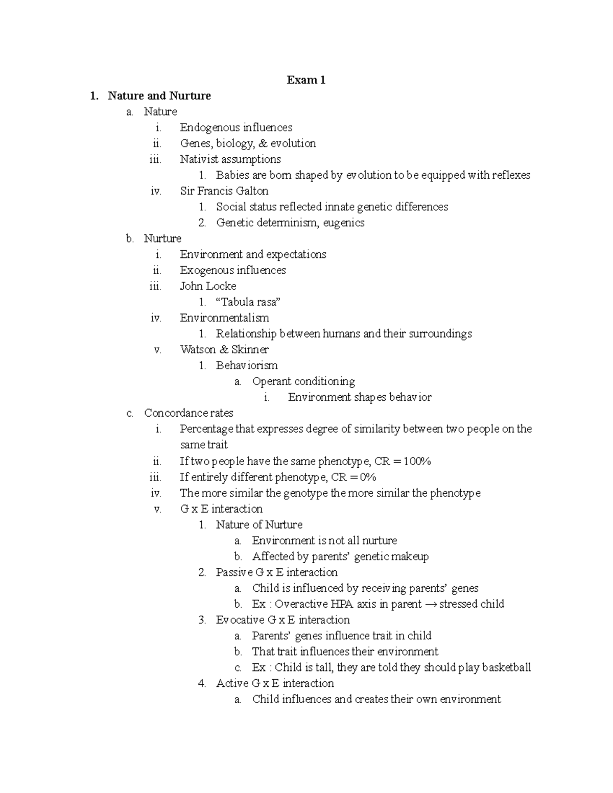 Developmental Psychology Exam 1 Study Guide (Psyc 101) - Studocu