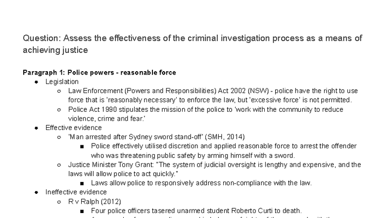 Legal Studies: Criminal Investigation Process Effectiveness Analysis ...