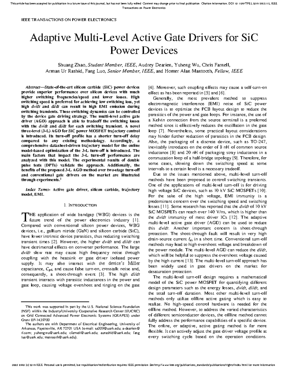 Adaptive Multi-Level Active Gate Drivers for SiC Power Devices - Studocu