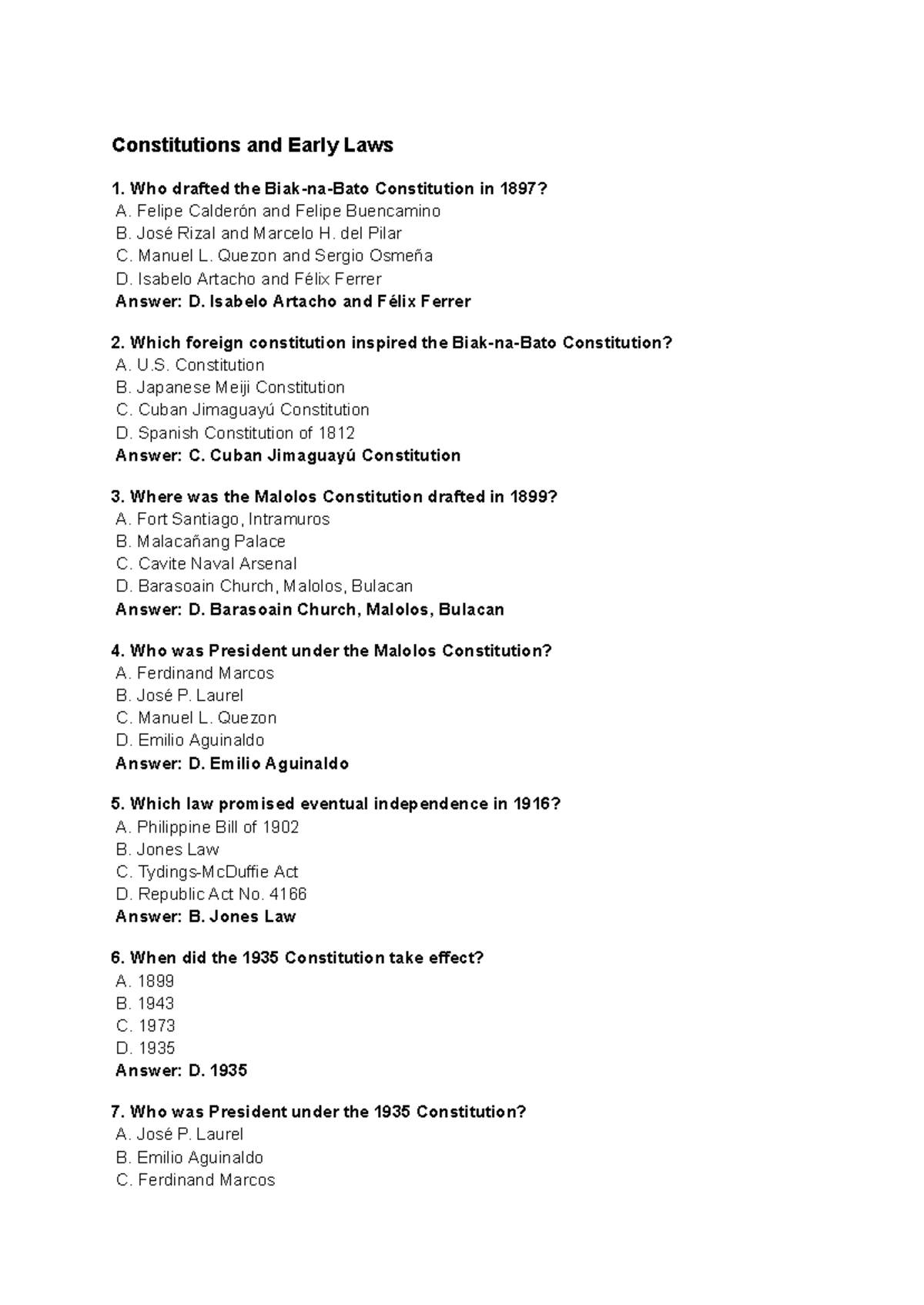 History Flashcards: Constitutions and Early Laws (HIST 101) - Studocu