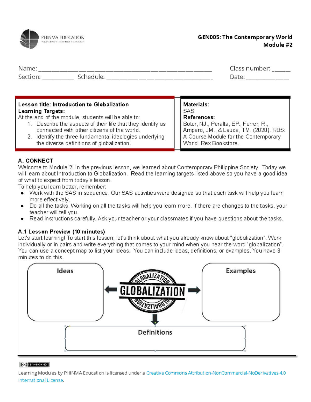 GEN005: Lesson on Globalization and Its Global Connections - Studocu