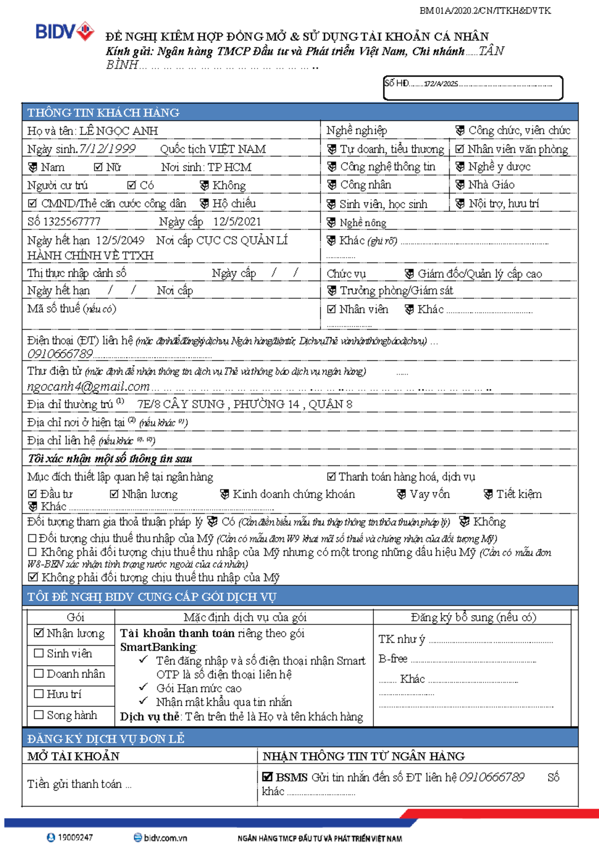 GIAY DE NGHI MO TAI Khoan CUA CA NHAN (11) - BM 01A/2020/CN/TTKH&DVTK ĐỀ NGHỊ KIÊM HỢP ĐỒNG MỞ ...