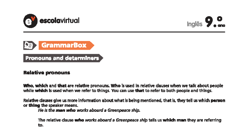 Inglês DE: GrammarBox - Pronouns & Determiners Overview - Studocu