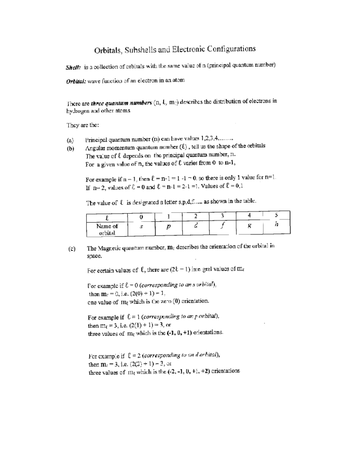 Electron Configuration and Quantum Numbers: Understanding Orbitals ...