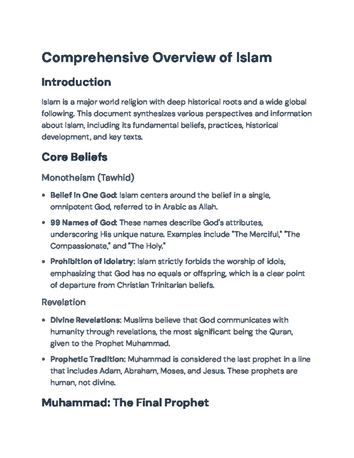 Comprehensive Overview of Islam: Beliefs, Practices & Growth ...