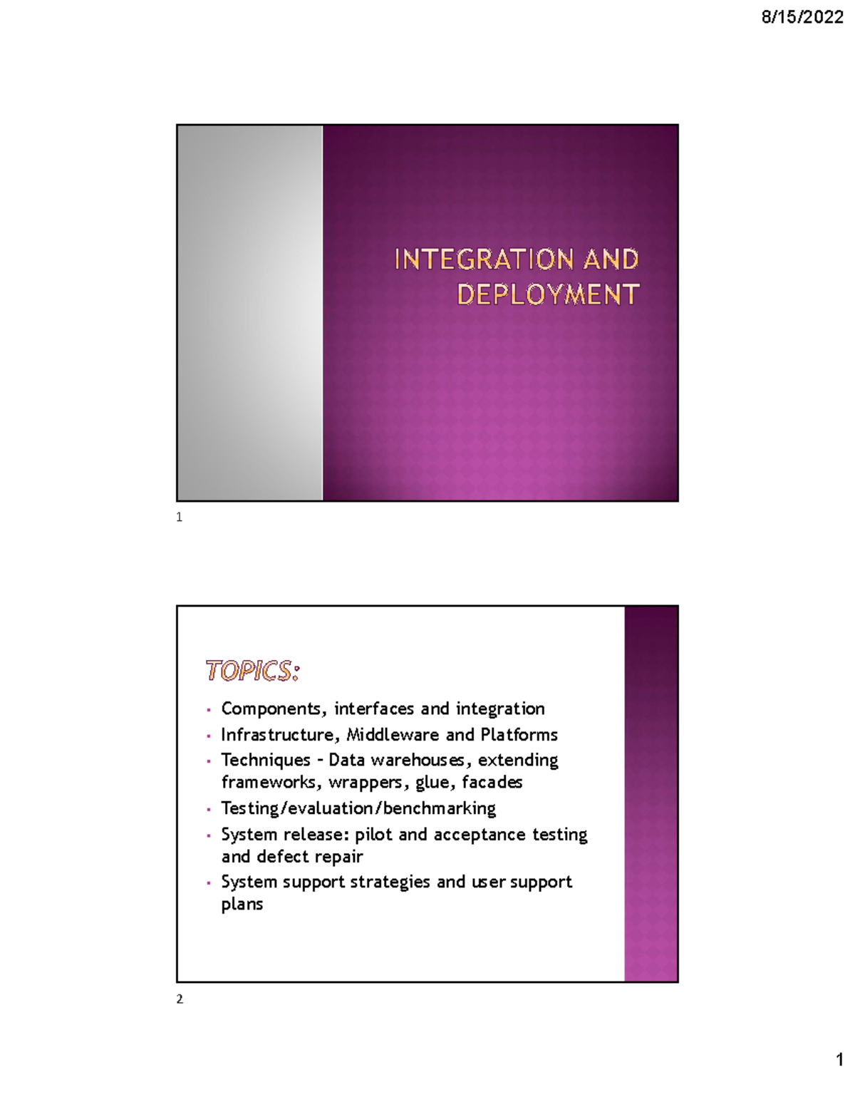 Chapter 4-Integration - Components, interfaces and integration ...