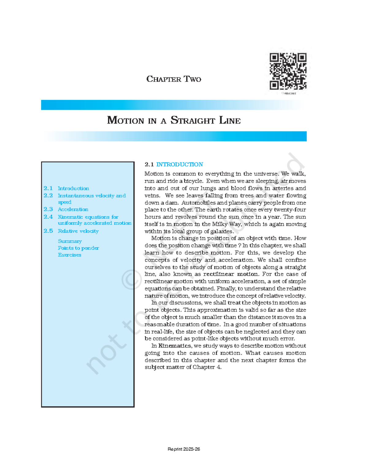 PHYSICS 11: CHAPTER 2 - MOTION IN A STRAIGHT LINE - Studocu