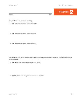 Eureka Math 2: Grado 8, Módulo 1, Lección 3 - Notación Científica ...
