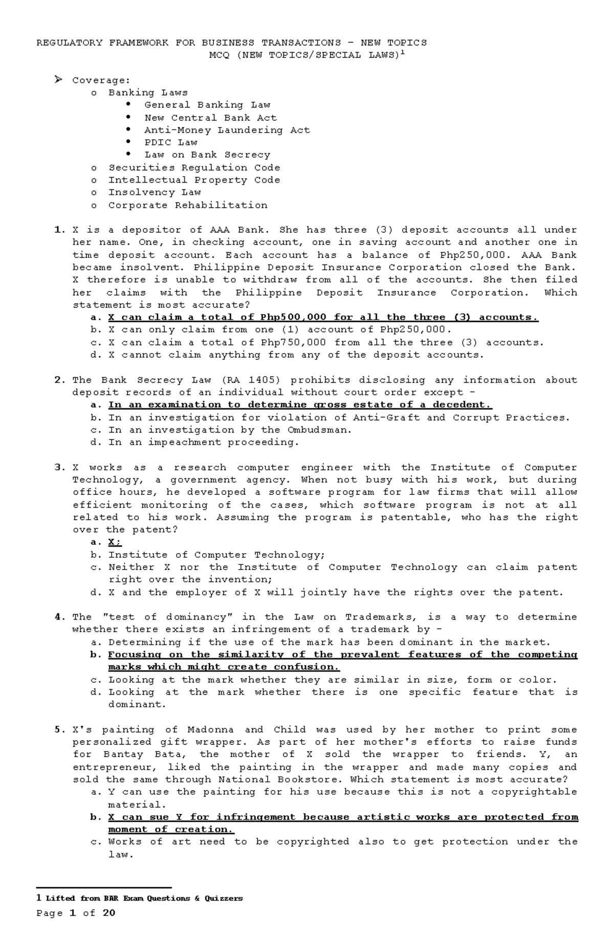 RFBT - Practice materials for mock and qualifying exam - Accountancy - Studocu
