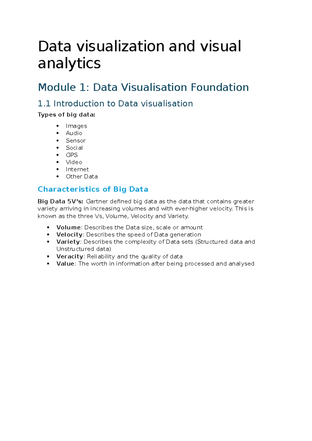 Data Visualization Foundations: Module 1 Overview and Key Concepts ...