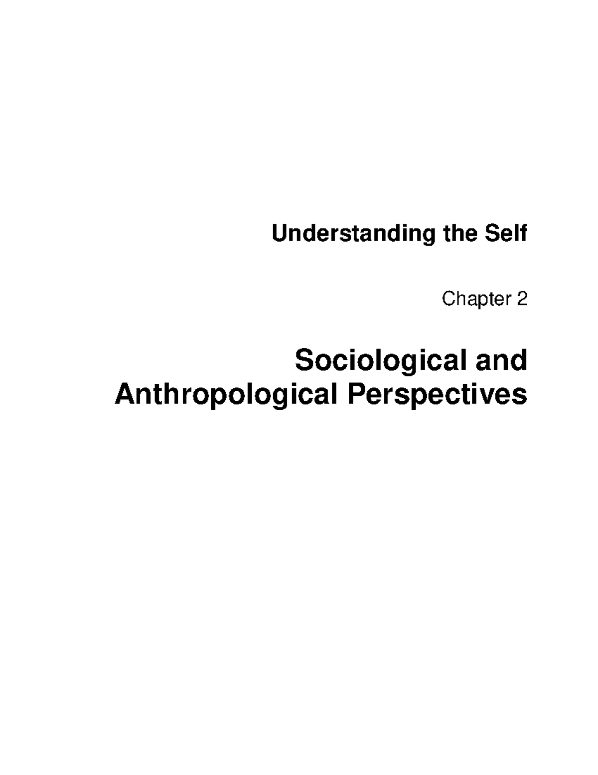Chapter 1 Lesson 2 - UTS - Understanding the Self Chapter 2 ...