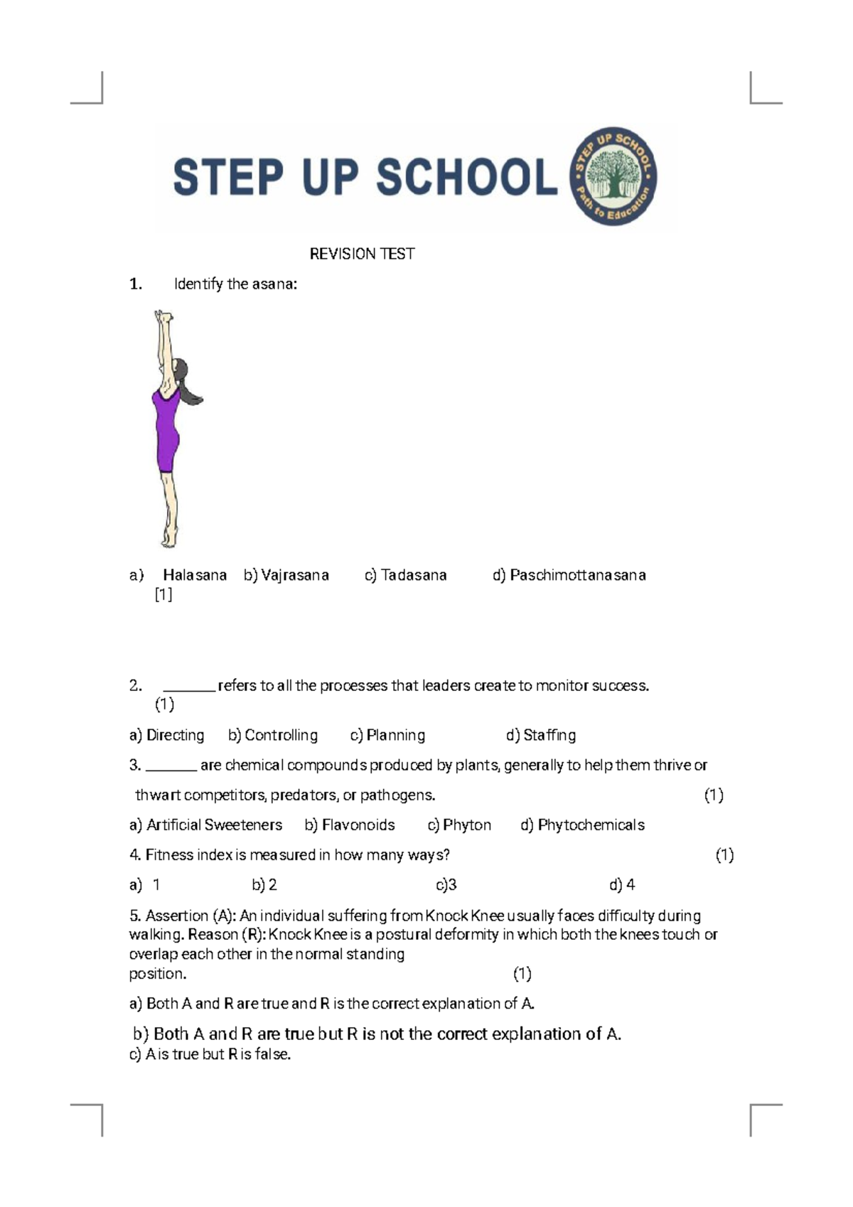Revision Test 1 Sample Paper - FDM - Studocu