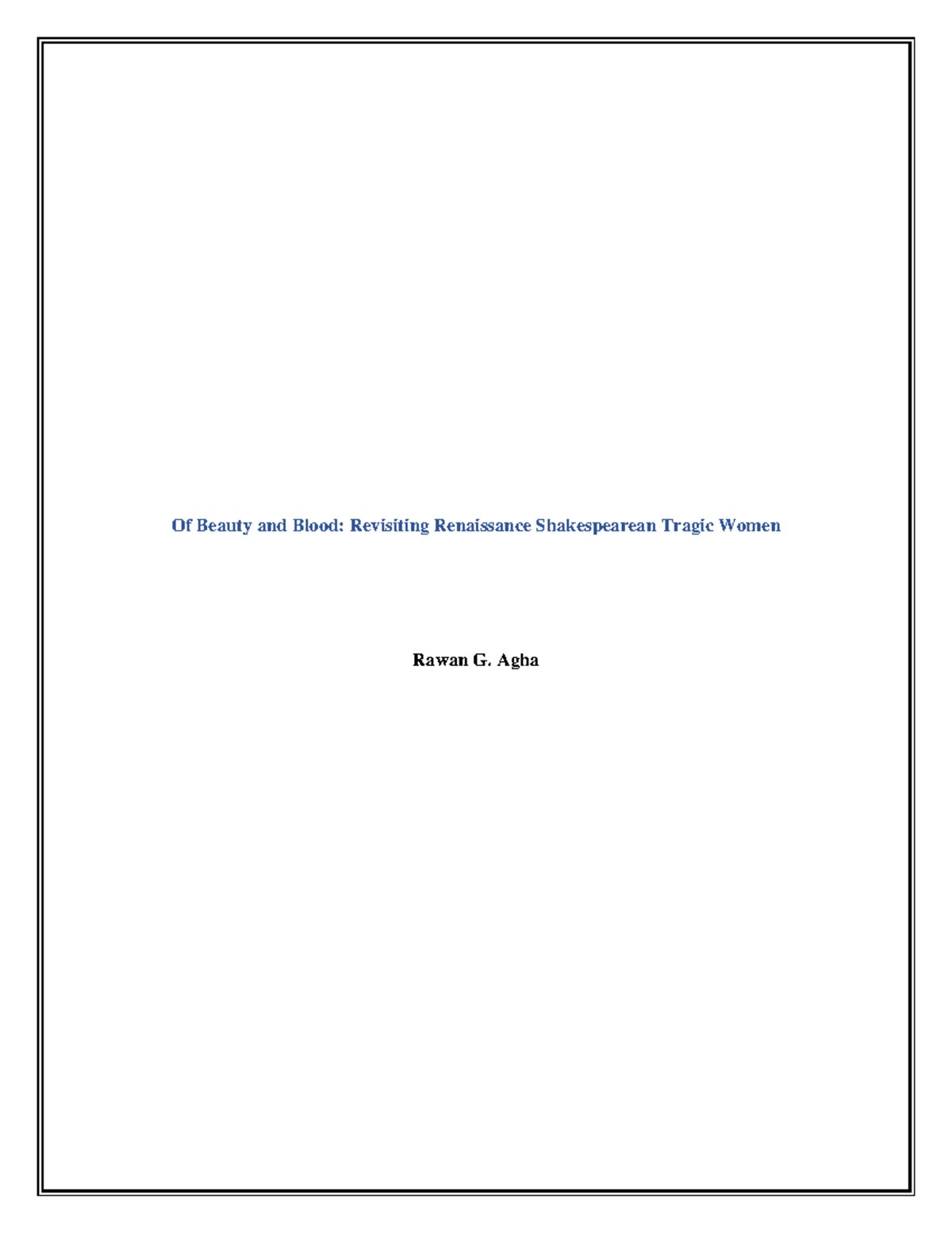 Renaissance Tragedy: Feminist Perspectives on Shakespeare's Women (ENG ...