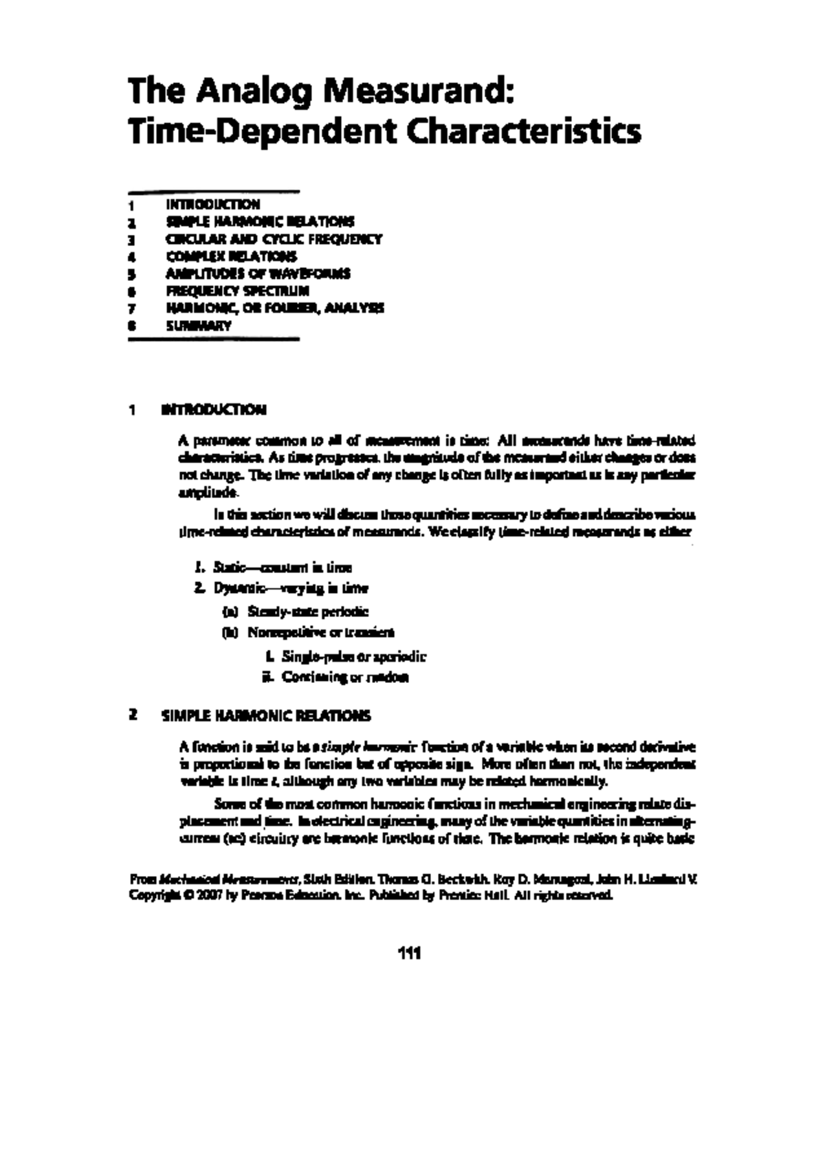 The Analog Measurand: Characteristics - Chapter 4 from Mechanical ...