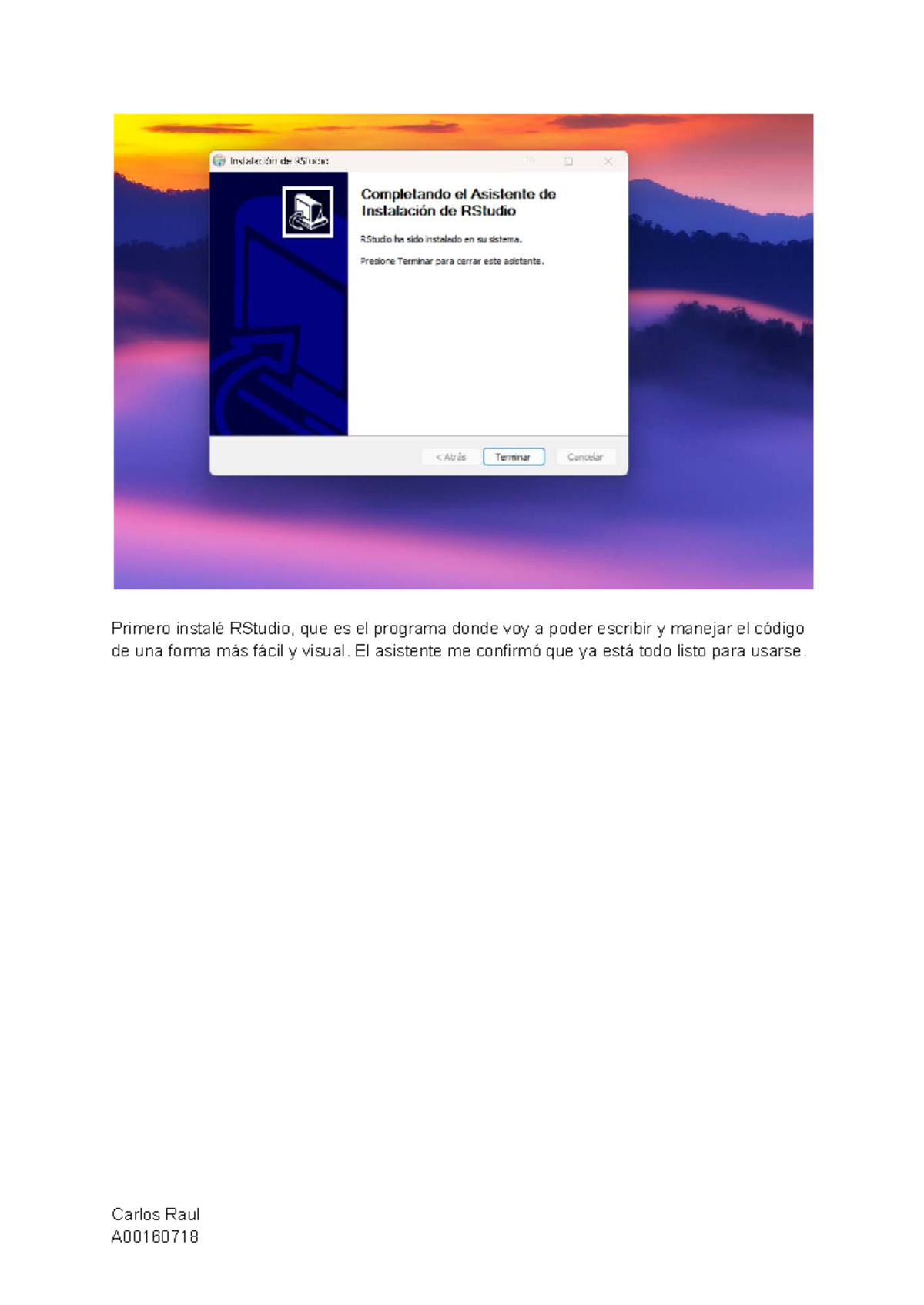 Instalación de R y RStudio para SQL Server - A00160718 - Studocu