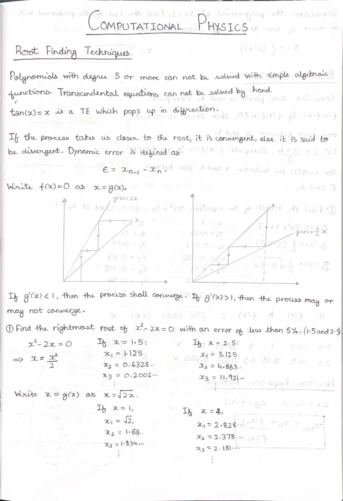 Computational Physics Notes: Root Finding Techniques and Methods - Studocu
