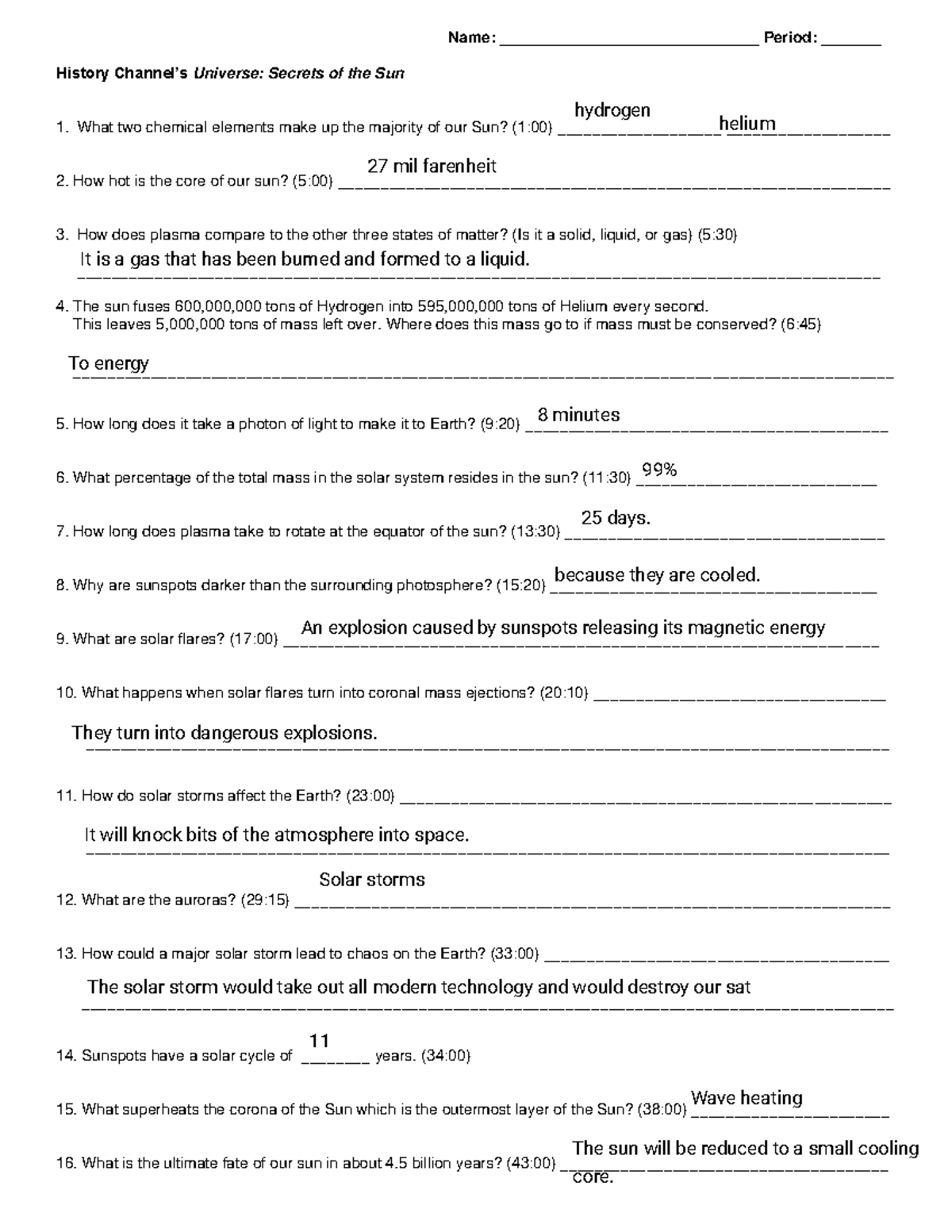 Earth Science CP: Key Concepts on the Sun and Solar Phenomena - Studocu