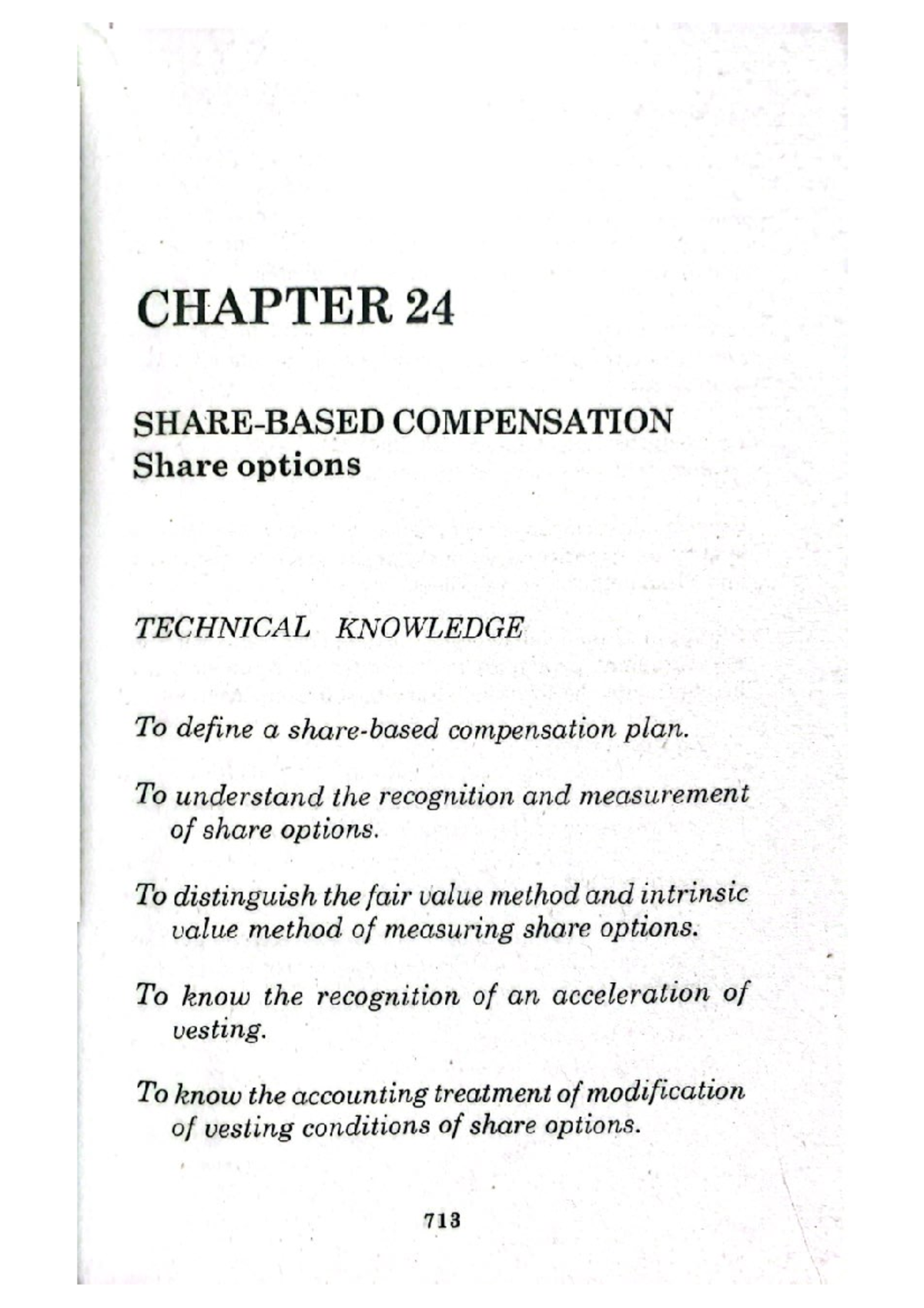 CHAPTER 24 - COMPENSATION PLANS & SHARE OPTIONS TECHNICAL KNOWLEDGE ...