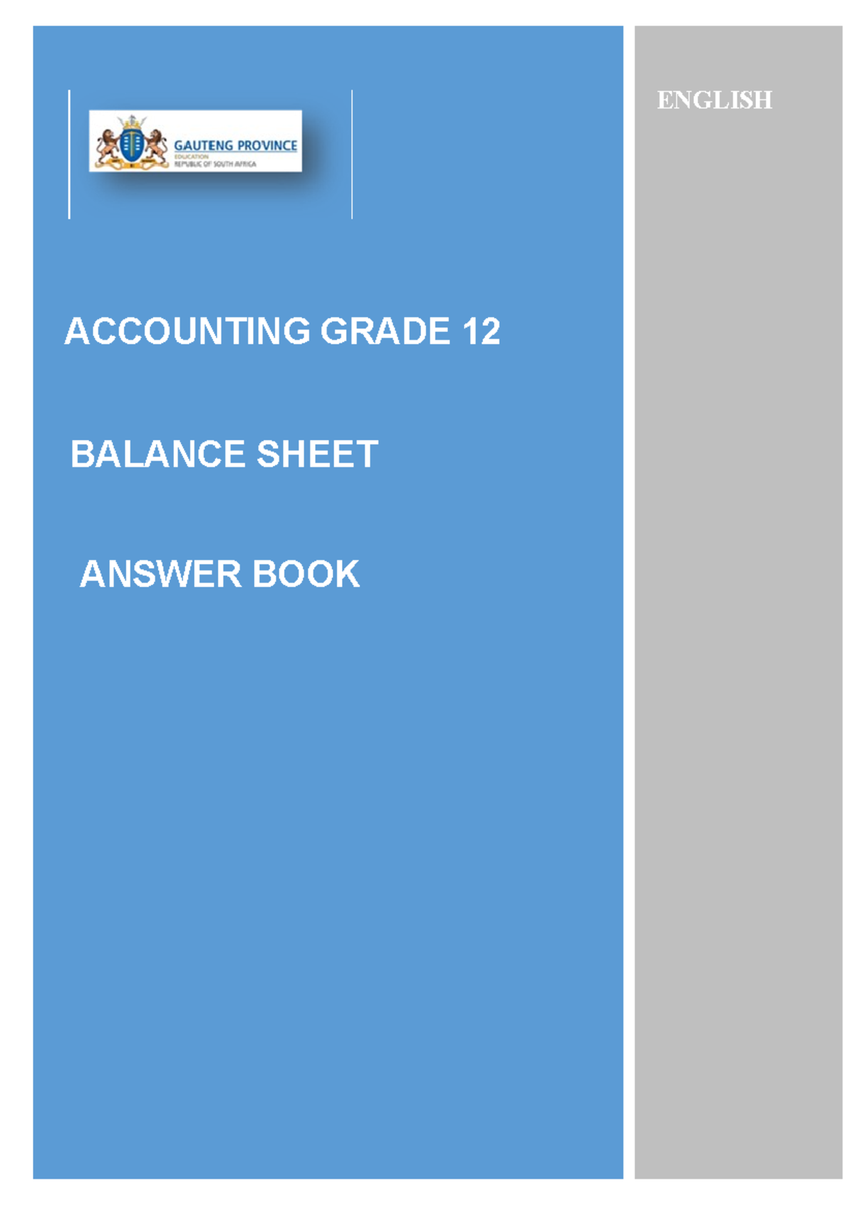 Balance Sheet Analysis & Answer Book for Accounting 12 - Studocu