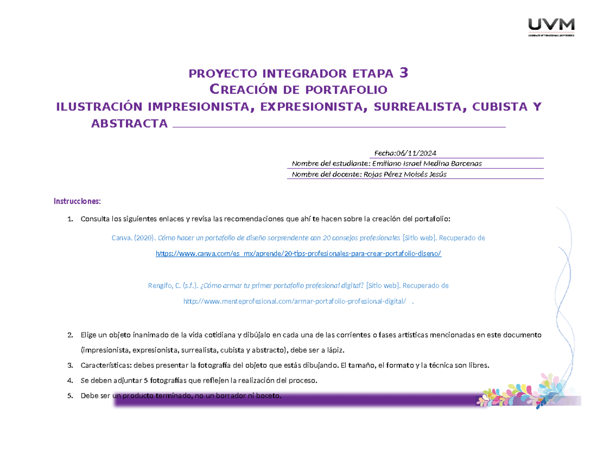 Proyecto integrador etapa 3 - PROYECTO INTEGRADOR ETAPA 3 CREACIÓN DE PORTAFOLIO ILUSTRACIÓN ...