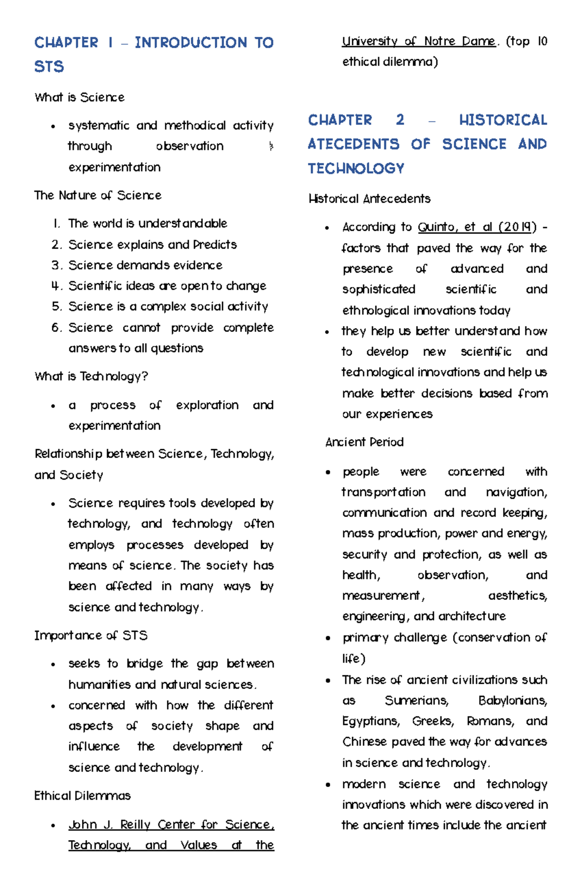 STS 101: Brief Summary and Key Terms in Science and Technology - Studocu
