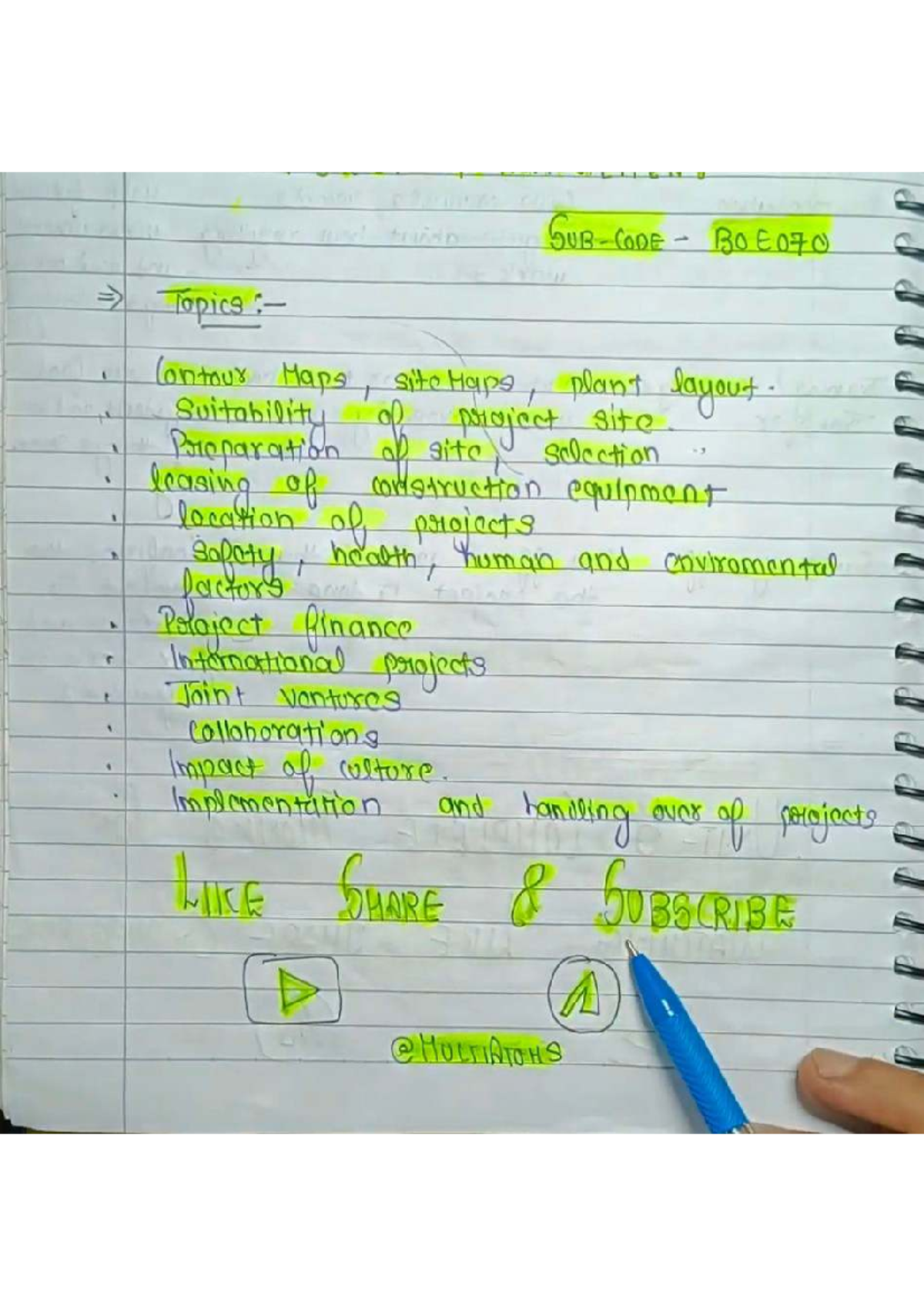 BOE070 Project Management: Contour Maps, Site Layout & Finance - Studocu