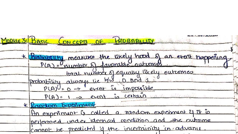 MODULE 3: PROBABILITY CONCEPTS & SOLUTIONS - Studocu