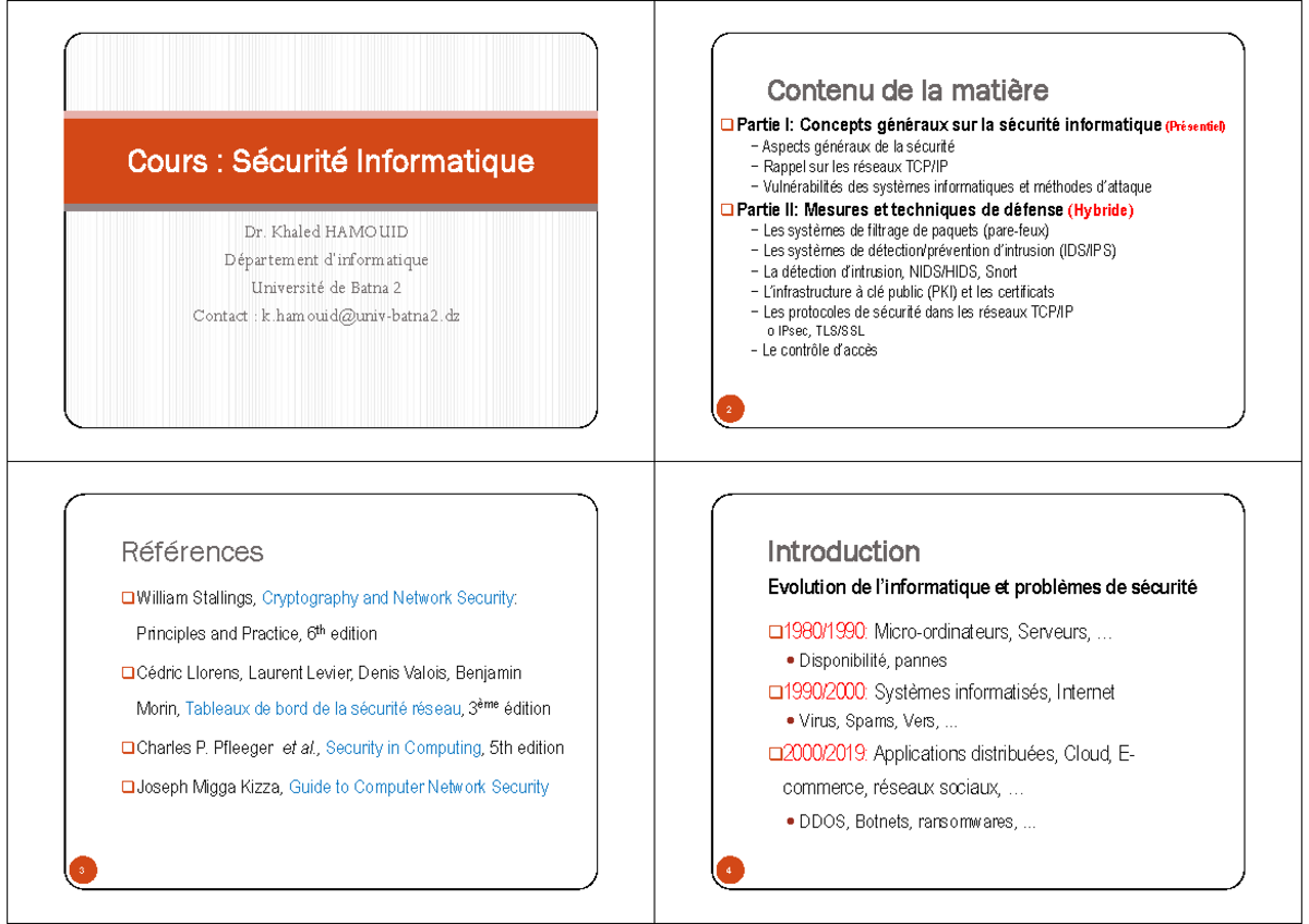 Cd-cours-1 - Sécurité Informatique : Concepts et Techniques ...
