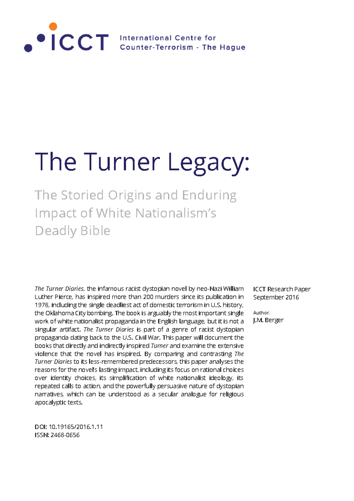The Turner Diaries: Analyzing White Nationalist Propaganda and Its ...