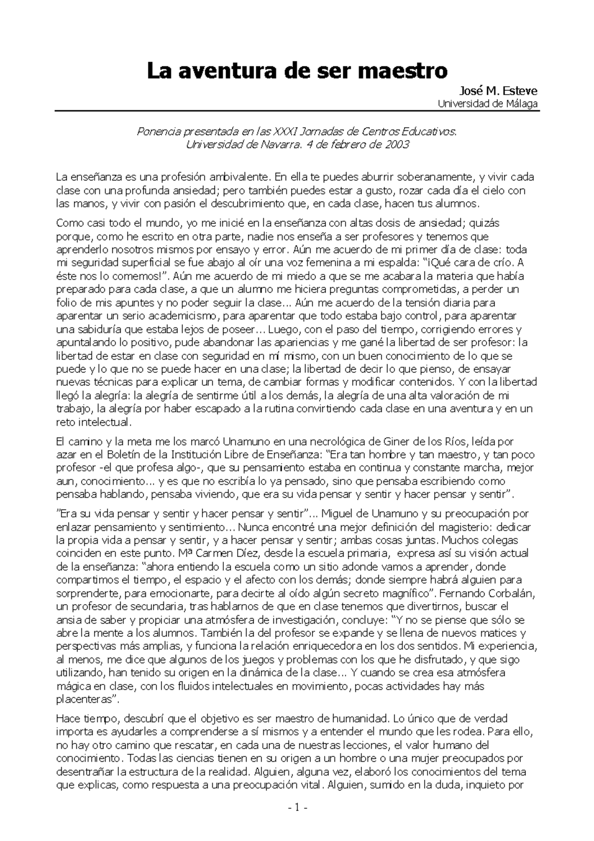 Aventura y Reflexiones sobre la Enseñanza: La Vocación Docente - Studocu