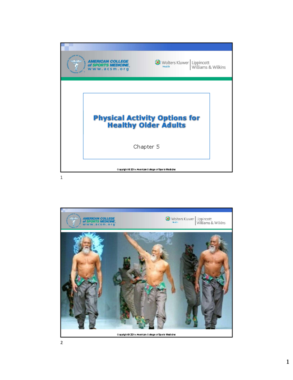 Physical Activity Options for Healthy Older Adults - ACSM Guidelines ...