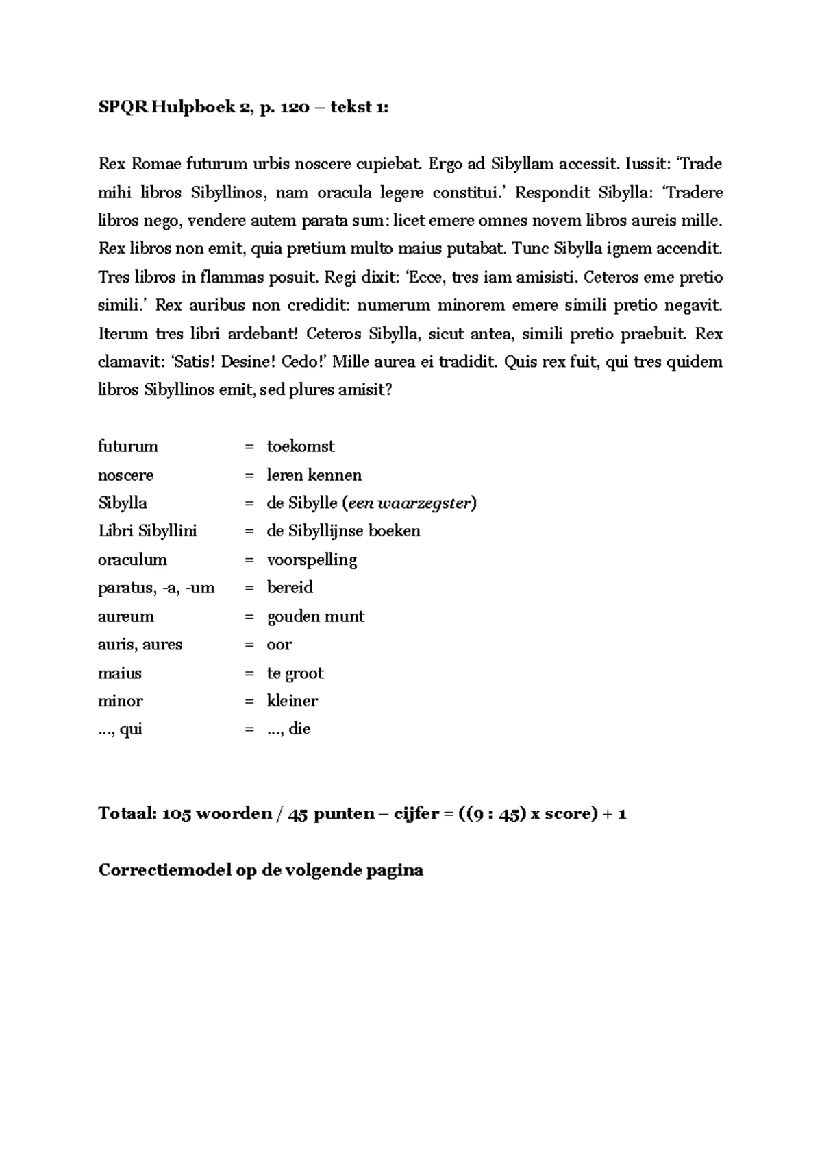 1la - Oefentoets-CORR: Proefwerk Latijn Les 1-12, Woorden & Grammatica - Studeersnel